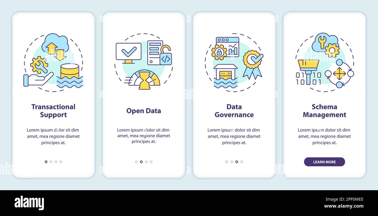 Data Lakehouse Onboarding Mobile App Screen Stock Vector Image And Art Alamy