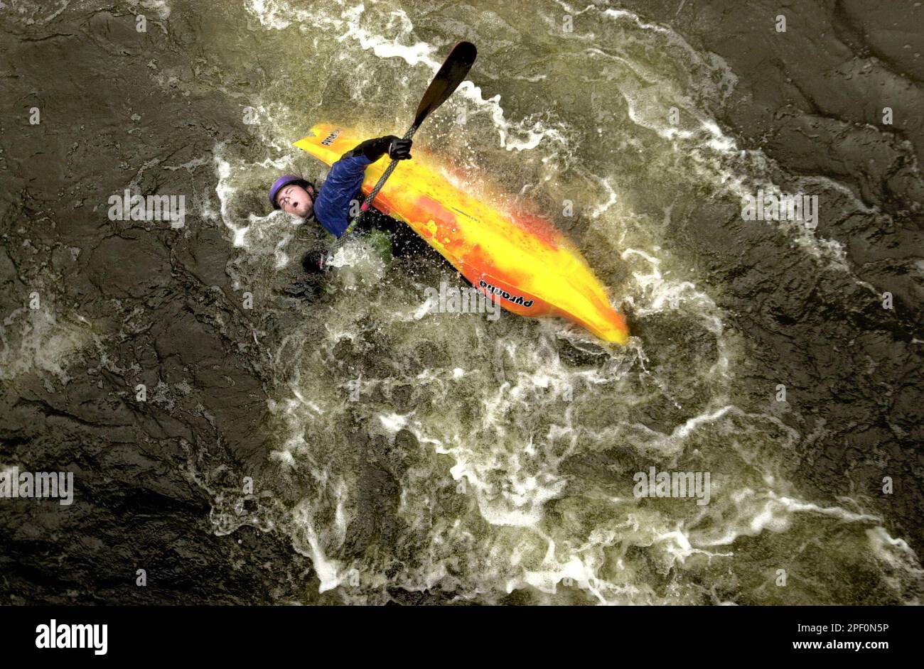 Jim Goff, a Unity College senior, rolls his kayak over while enjoying ...