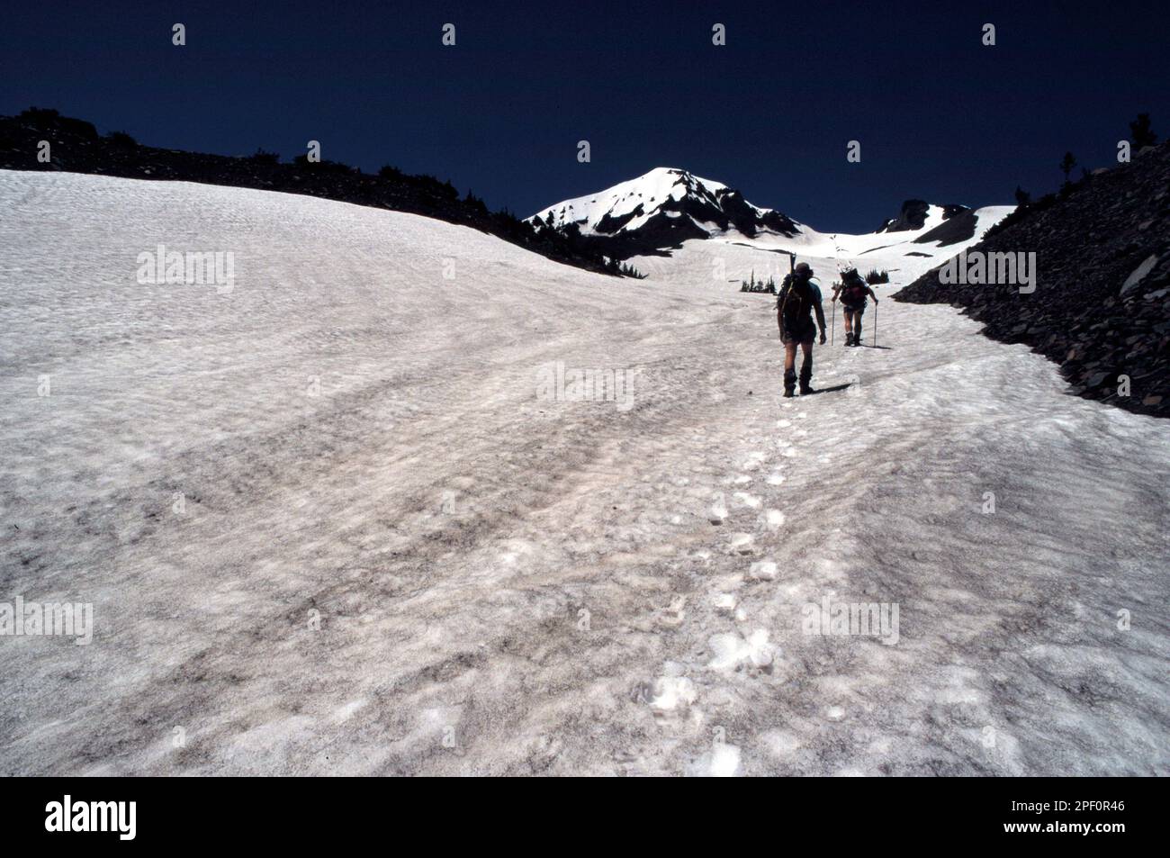 OutdoorSport29/121801 -- Climbers on the lower slopes of Middle Sister ...