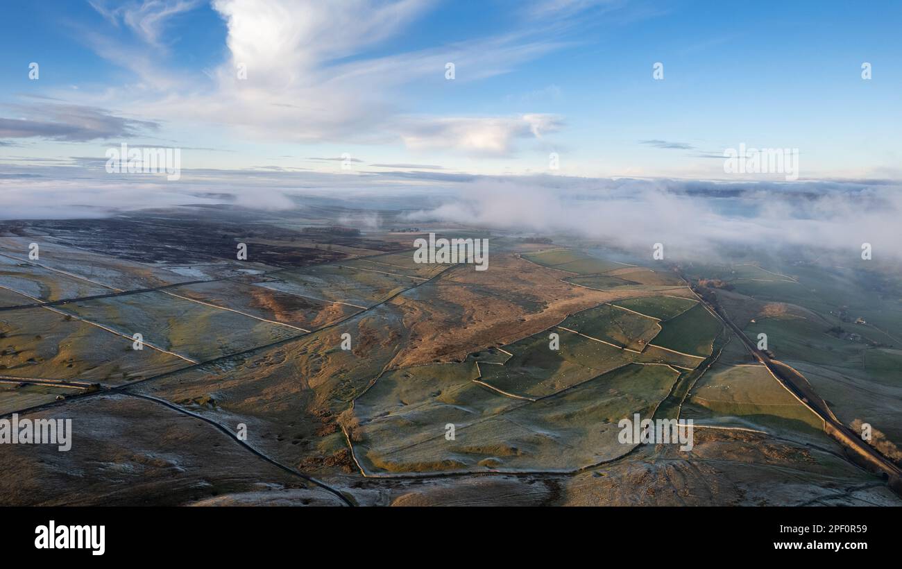Cloud inversion over the upper Eden Valley near Kirkby Stephen, with ...