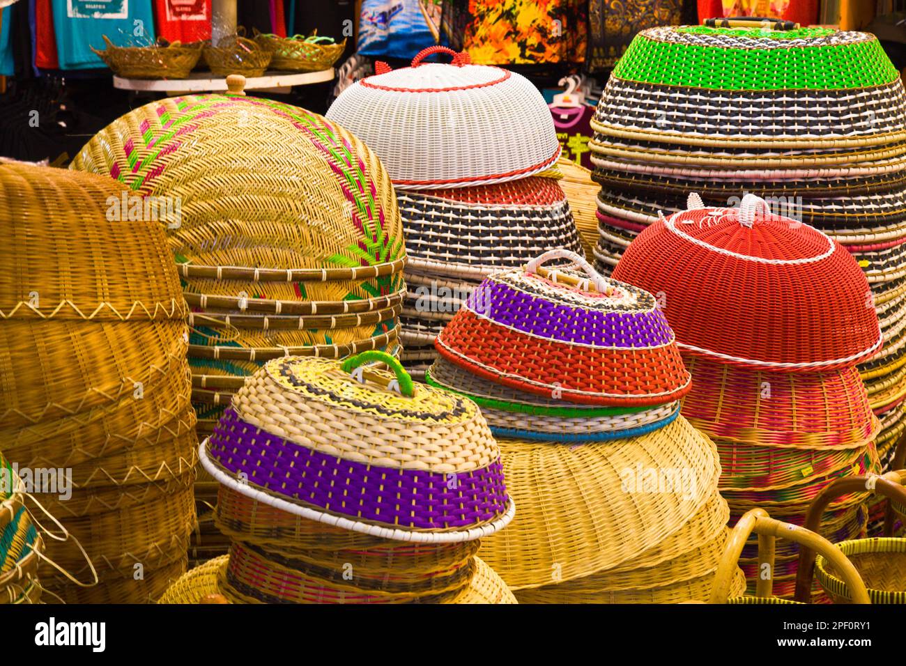 Malaysia, Melaka, Malacca, handicraft, wickerwork, shopping Stock Photo ...