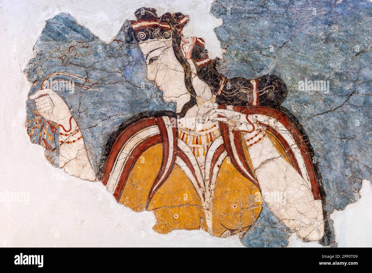 The Mycenaean Lady, a fragment of a 13th century BC wall painting ...