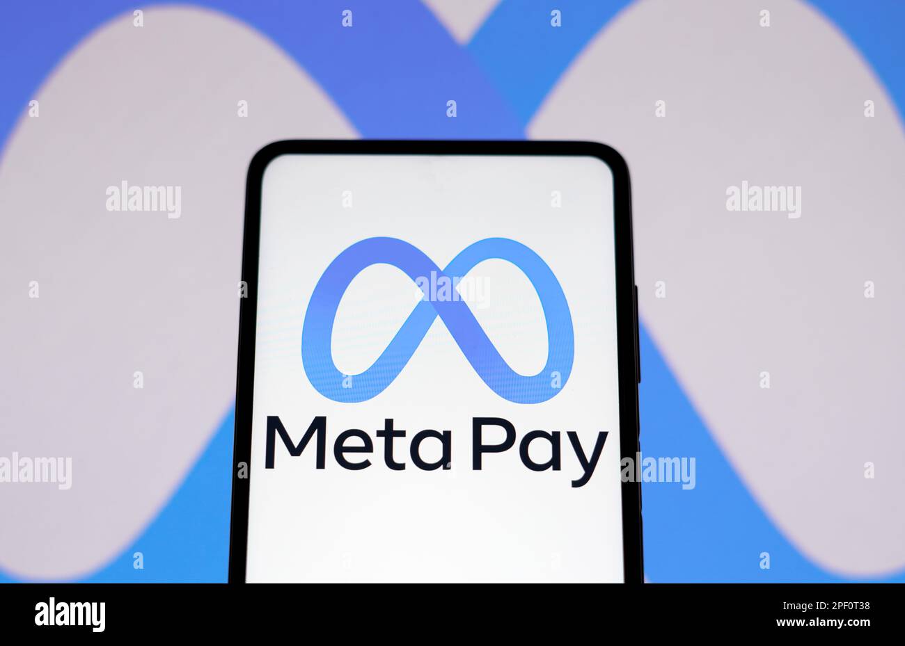 In this photo illustration the Meta Pay logo seen displayed on a ...