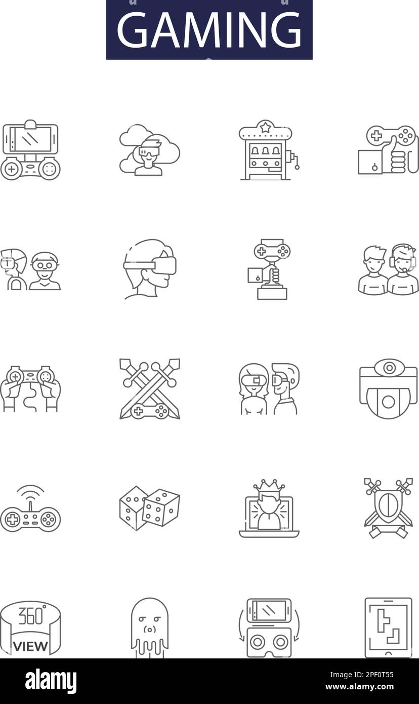 Gaming line vector icons and signs. Video, Console, Online, VR, eSports ...
