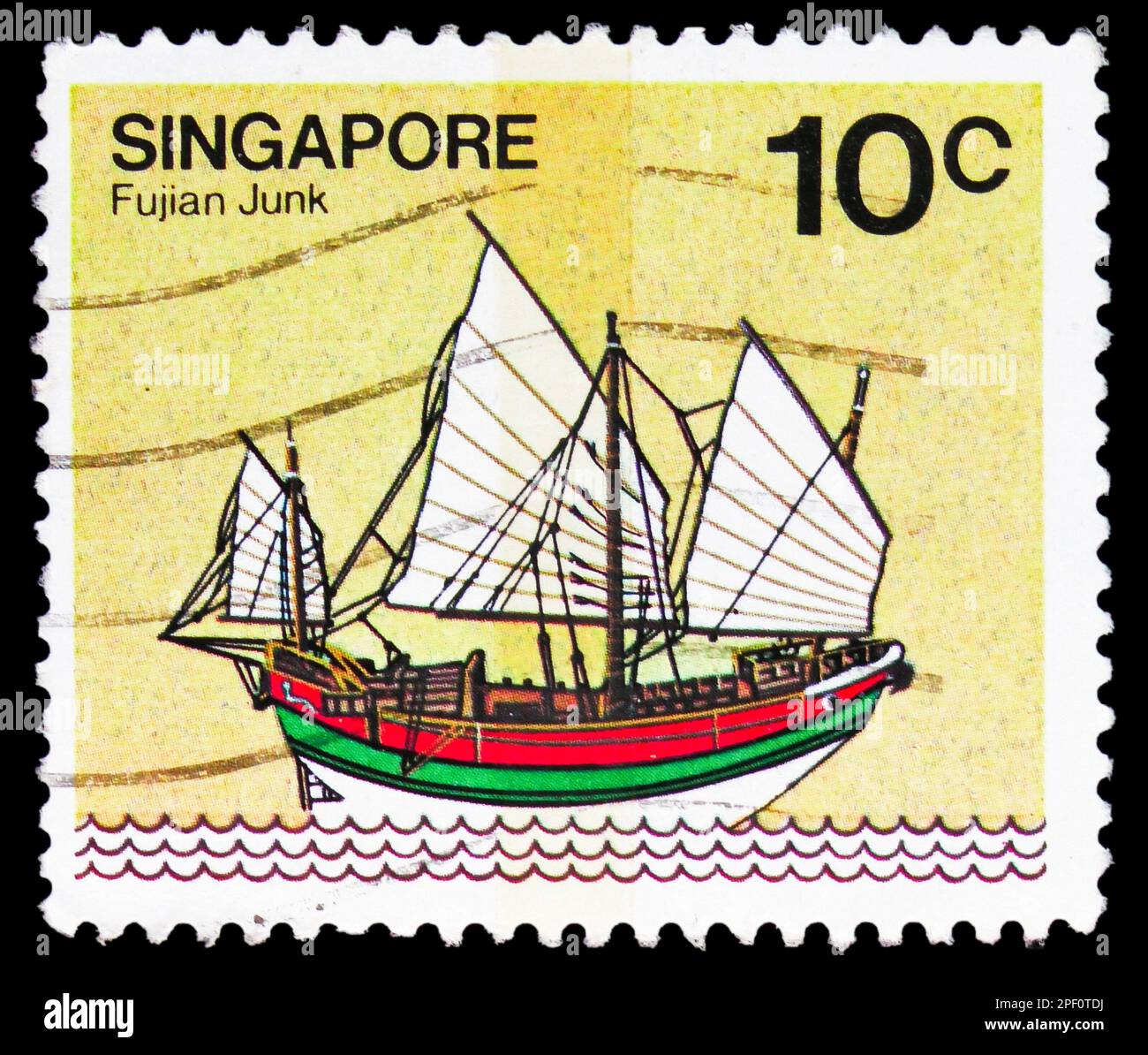 MOSCOW, RUSSIA - FEBRUARY 17, 2023: Postage stamp printed in Singapore ...