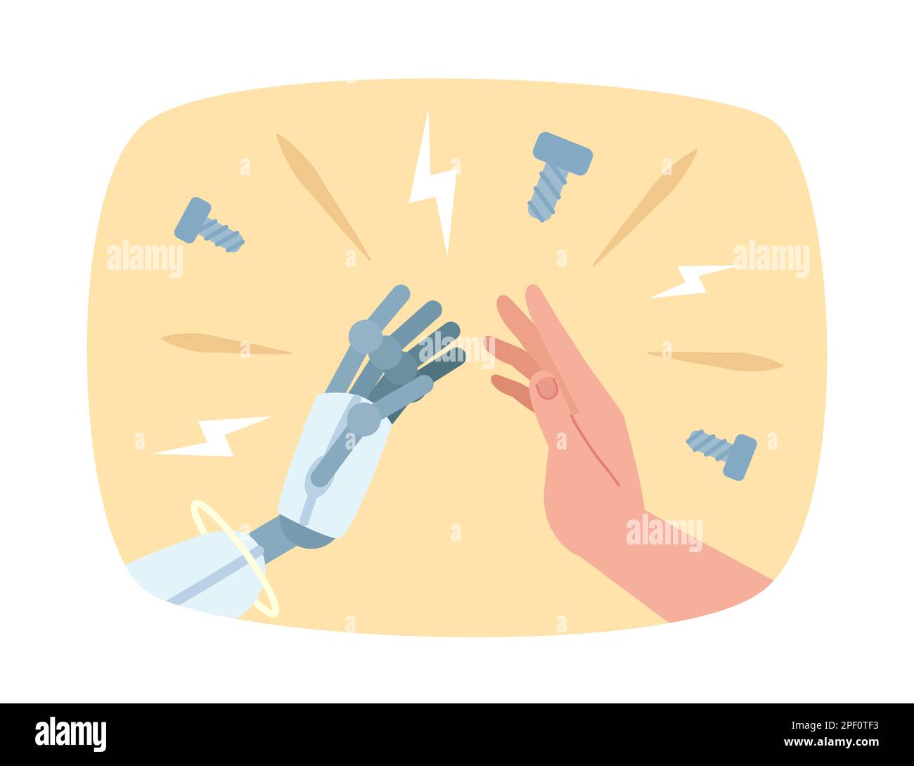 Human-AI collaboration flat concept vector spot illustration Stock ...