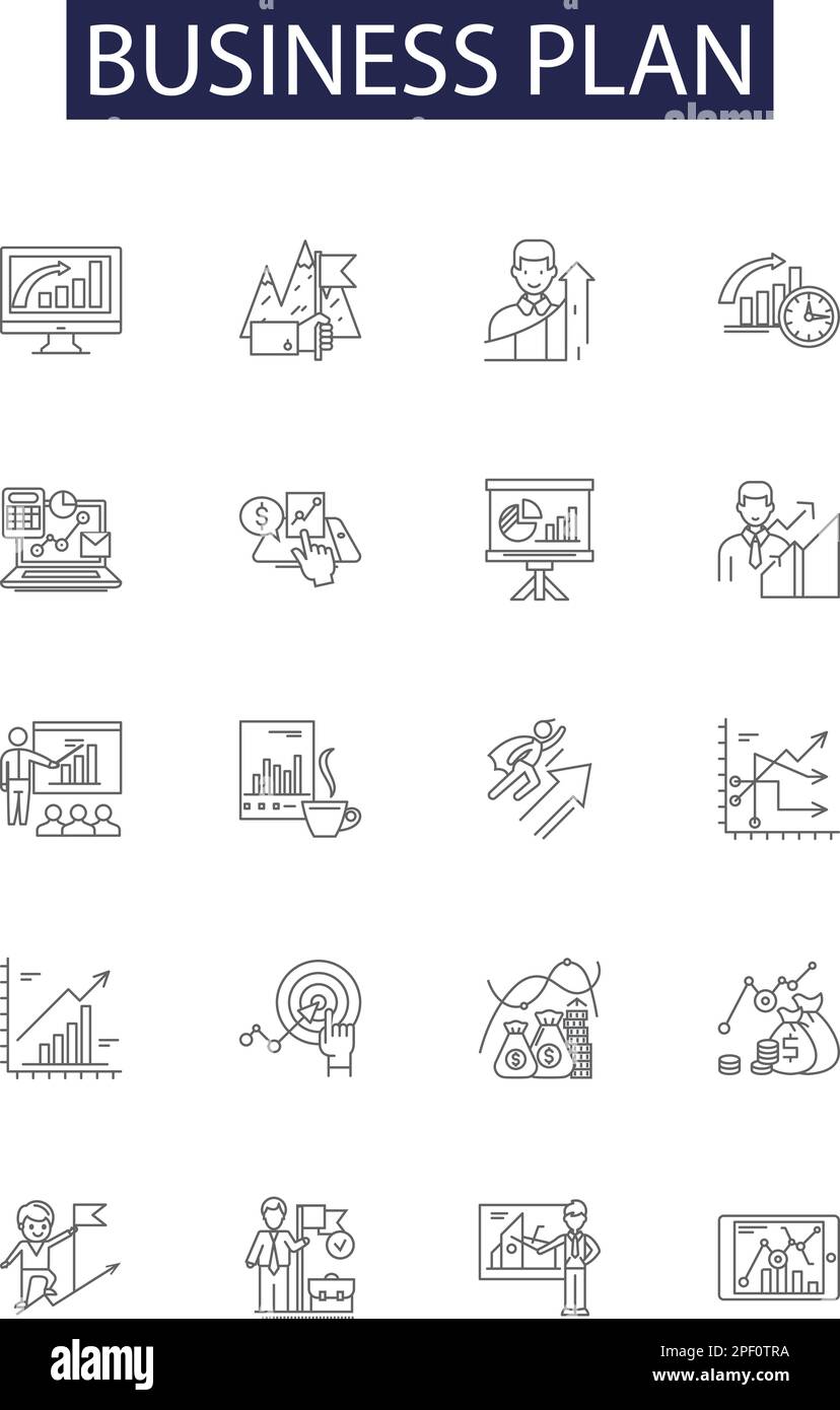 Business plan line vector icons and signs. plan, strategy, resources ... Business plan line vector icons and signs. plan, strategy, resources ...