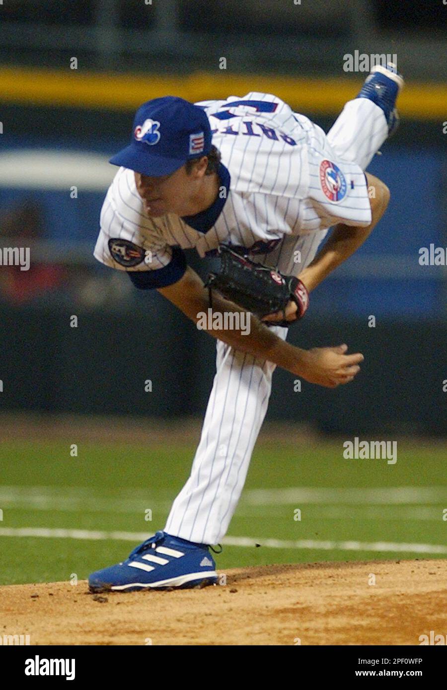 Montreal Expos pitcher John Patterson pitches against the New York Mets ...