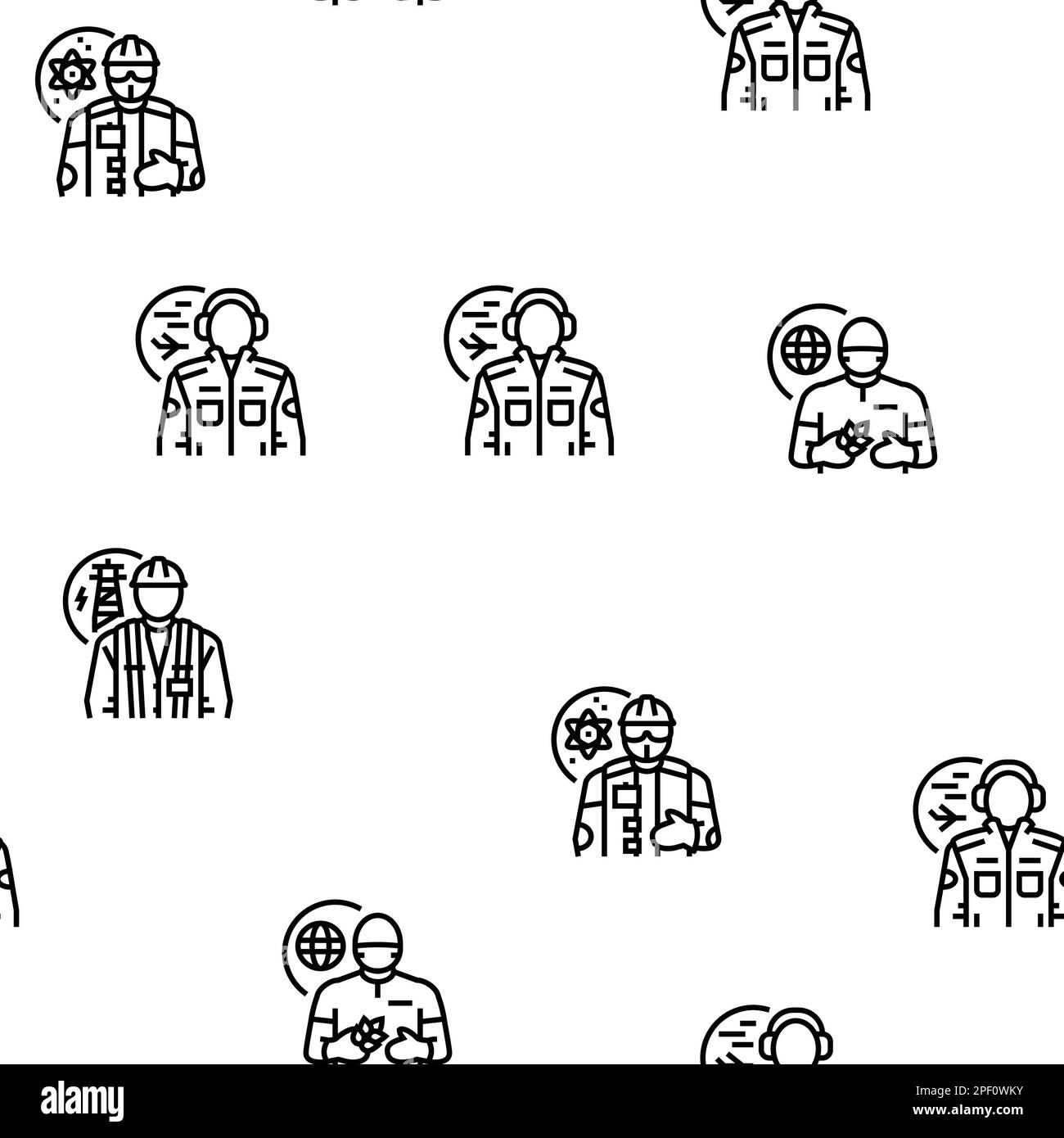 engineer technology work man vector seamless pattern Stock Vector Image ...