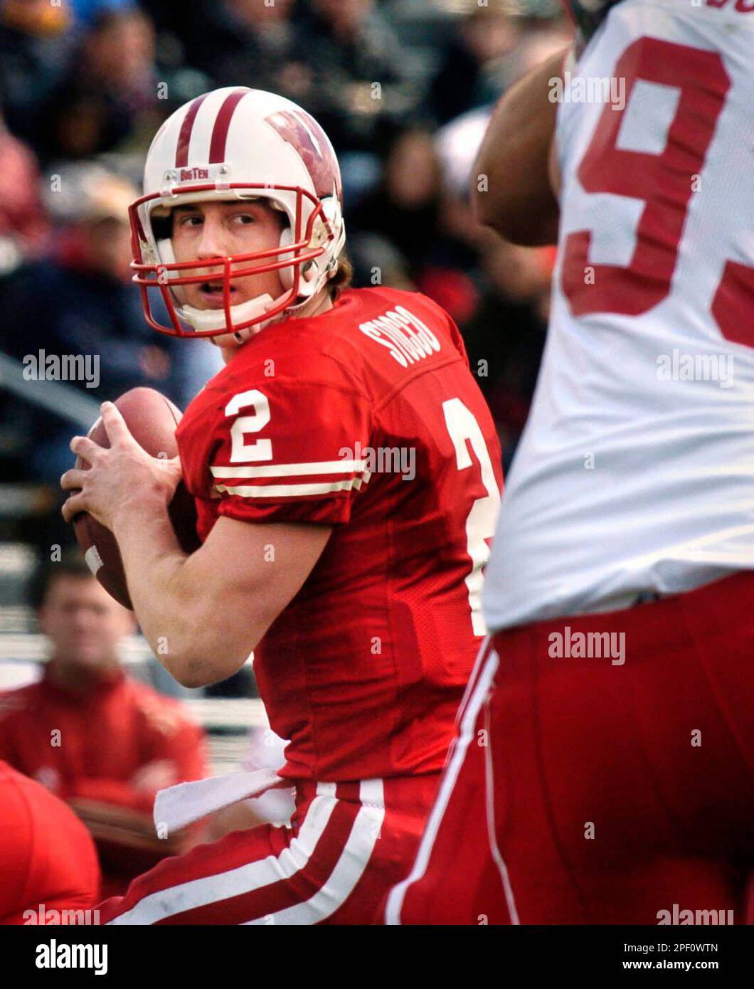Wisconsin quarterback Johnny Stocco goes back to pass during the annual ...