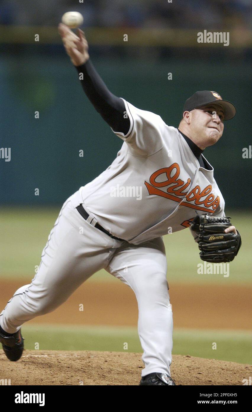 Baltimore Orioles starter Sidney Ponson throws against the Tampa Bay ...