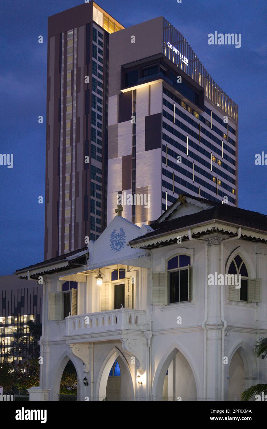 Malaysia, Melaka, Malacca, St Peter's Church, Courtyard Marriott Hotel ...