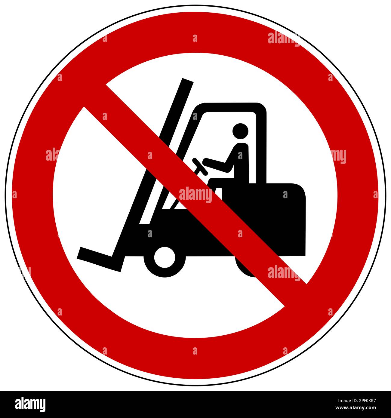 ISO 7010 no access for forklift trucks and industrial vehicles sign ...