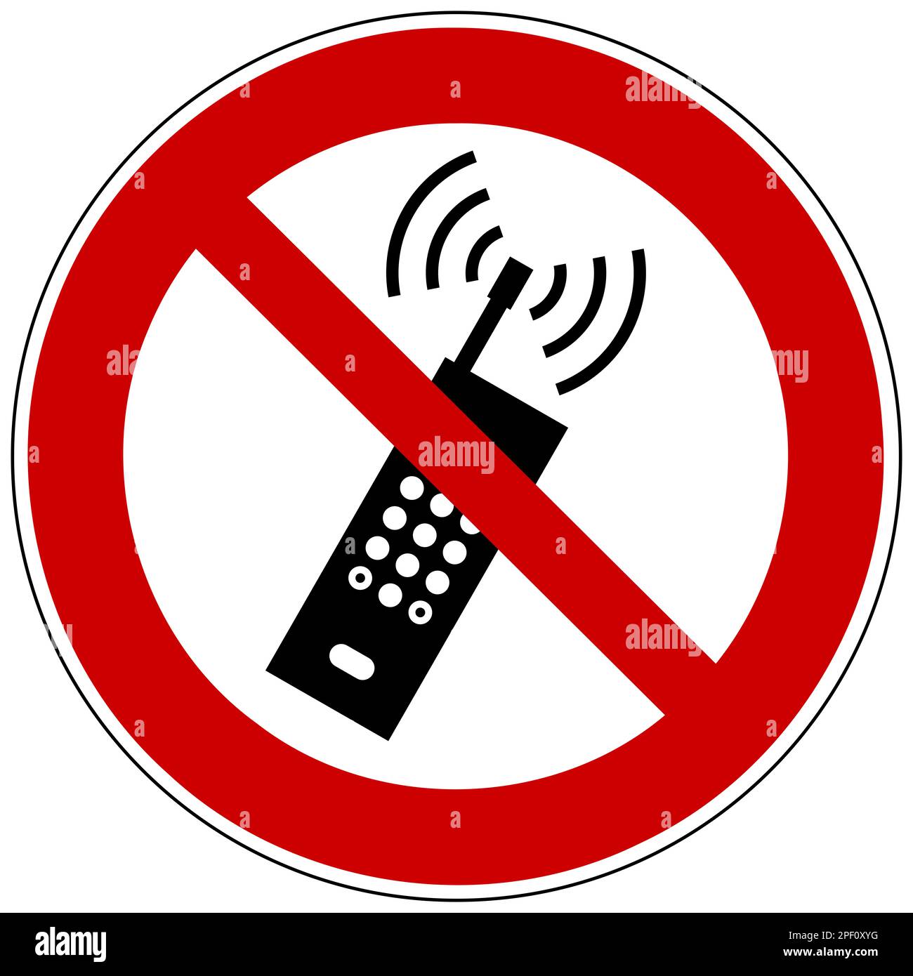 ISO 7010 no activated mobile phone sign Stock Photo - Alamy