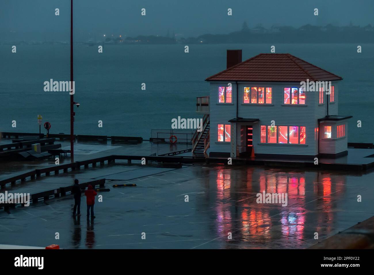 Auckland, New Zealand: the art installation 'The Lighthouse' on the ...