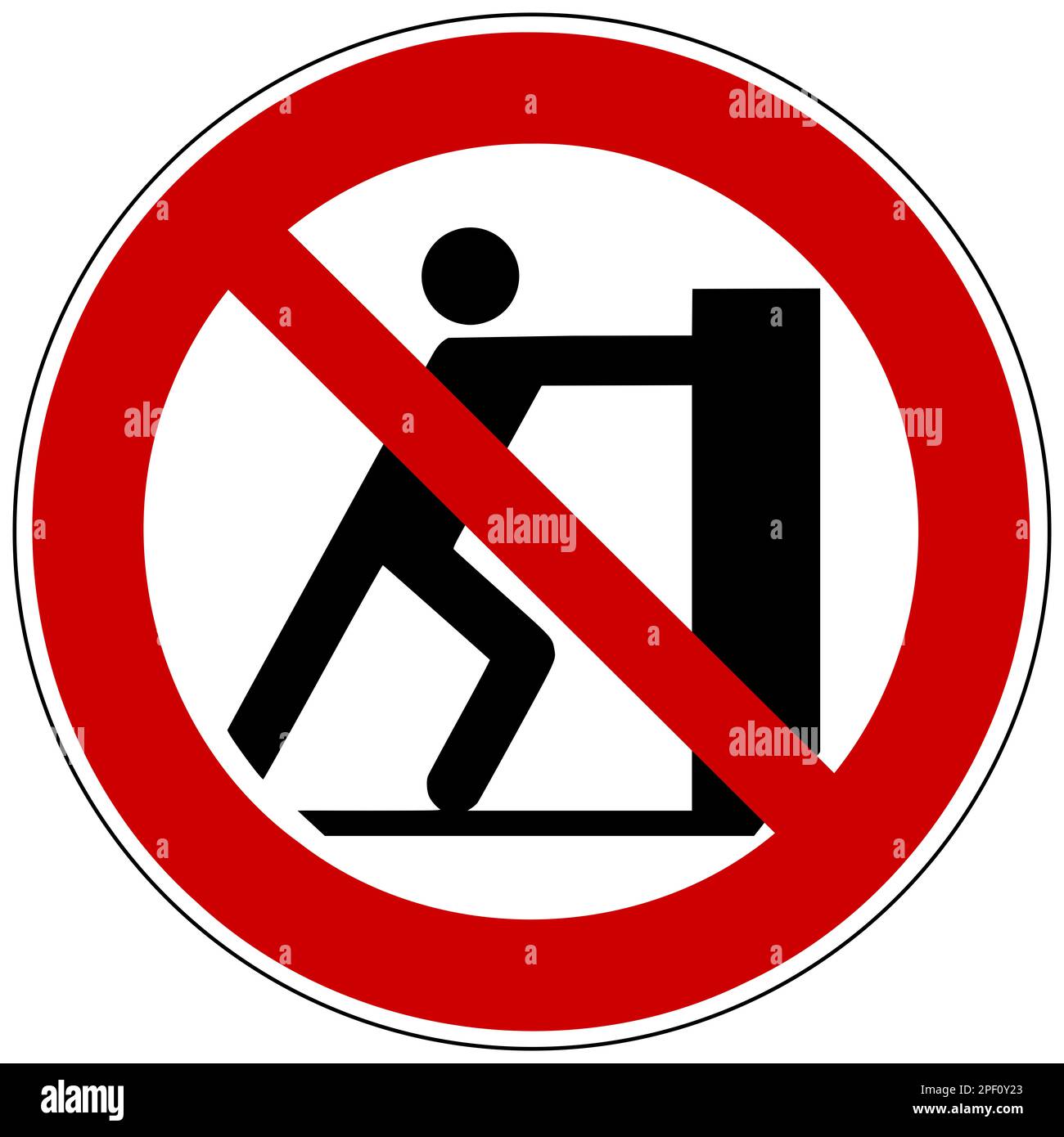ISO 7010 no pushing sign Stock Photo - Alamy