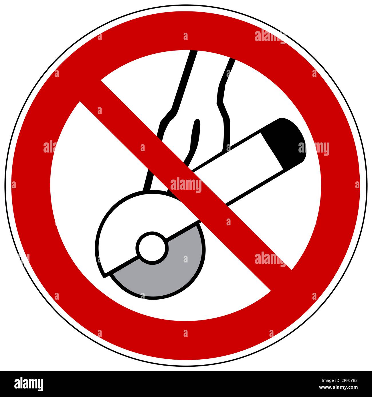 ISO 7010 do not use with hand-held grinder sign Stock Photo - Alamy