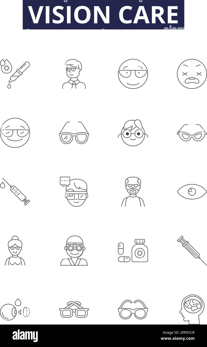 Vision care line vector icons and signs. Optometry, Ophthalmology ...