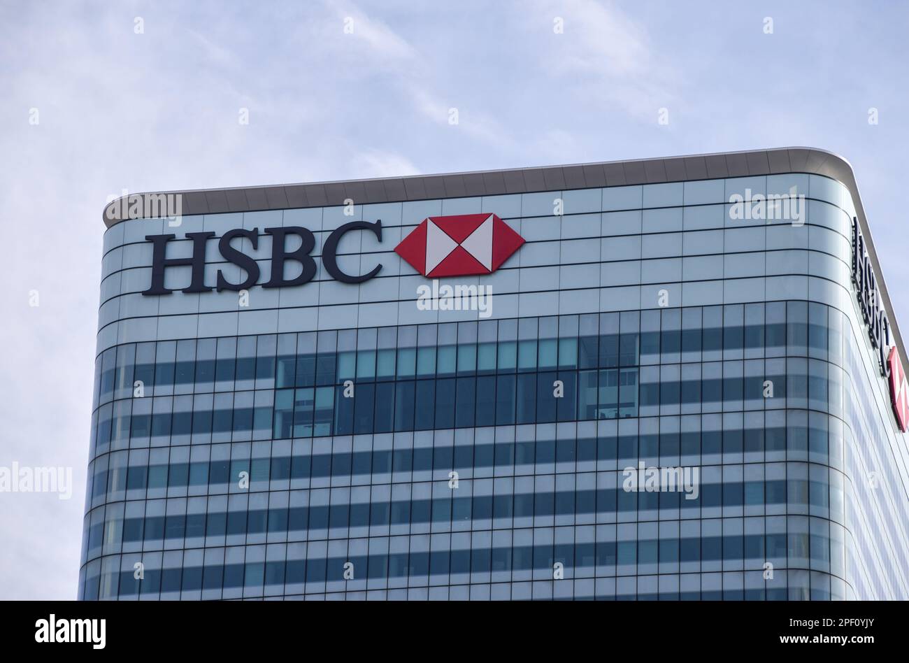 London, UK. 16th Mar, 2023. General view of HSBC global headquarters in ...