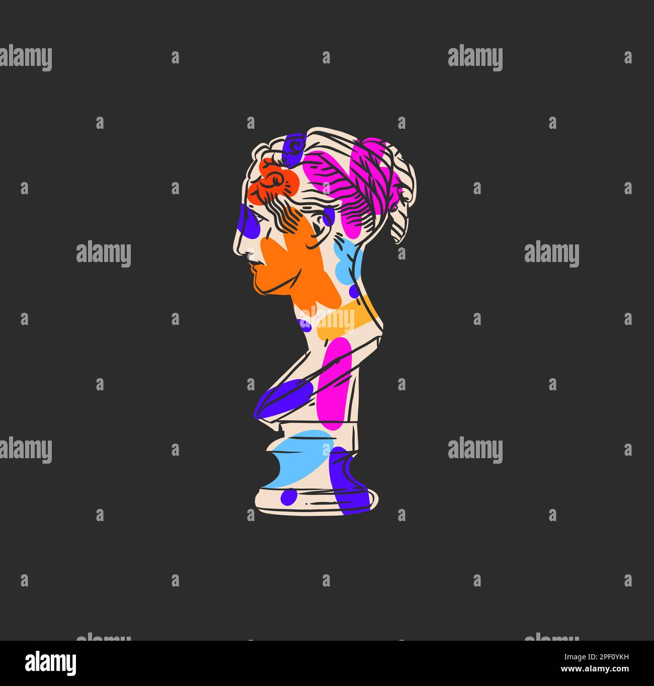 Hand drawn vector abstract outline,graphic,contemporary art greek ...