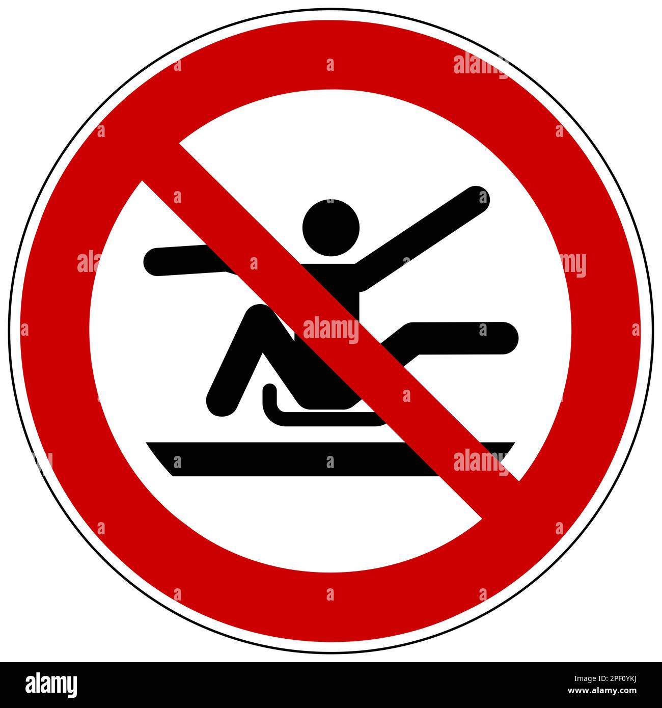 ISO 7010 do not stretch out of toboggan sign Stock Photo - Alamy