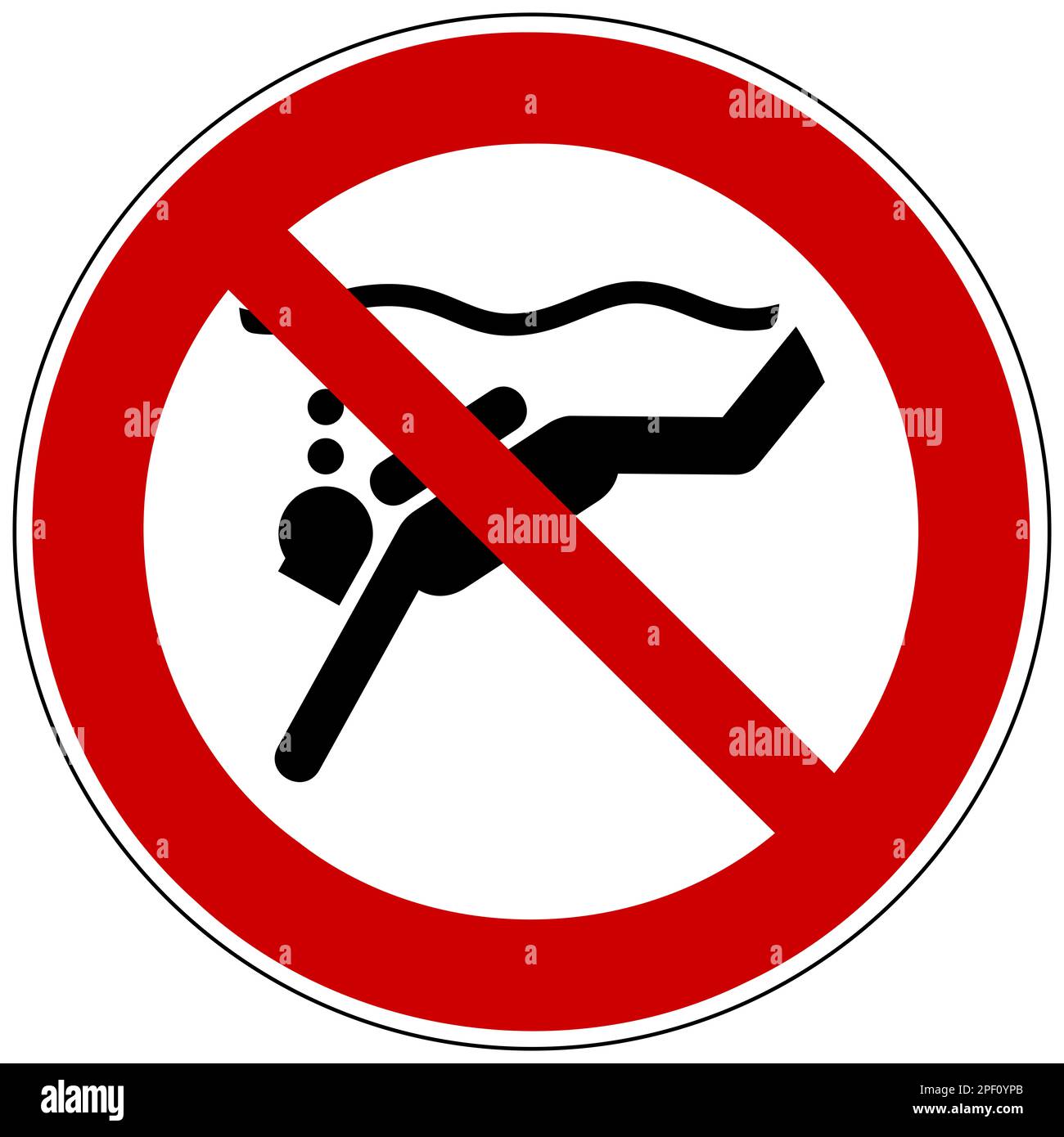 ISO 7010 no sub aqua diving sign Stock Photo - Alamy