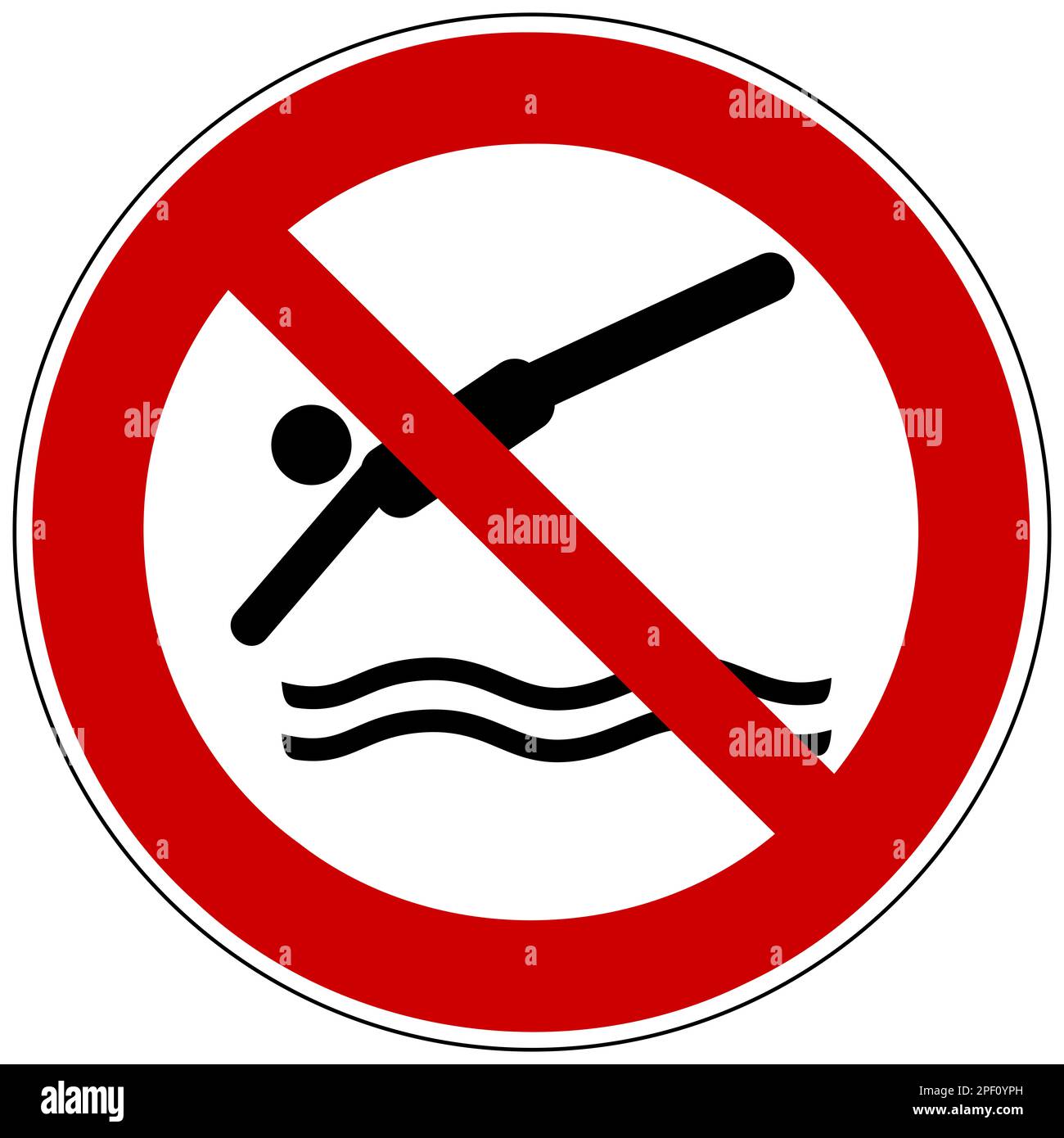 ISO 7010 no diving sign Stock Photo - Alamy