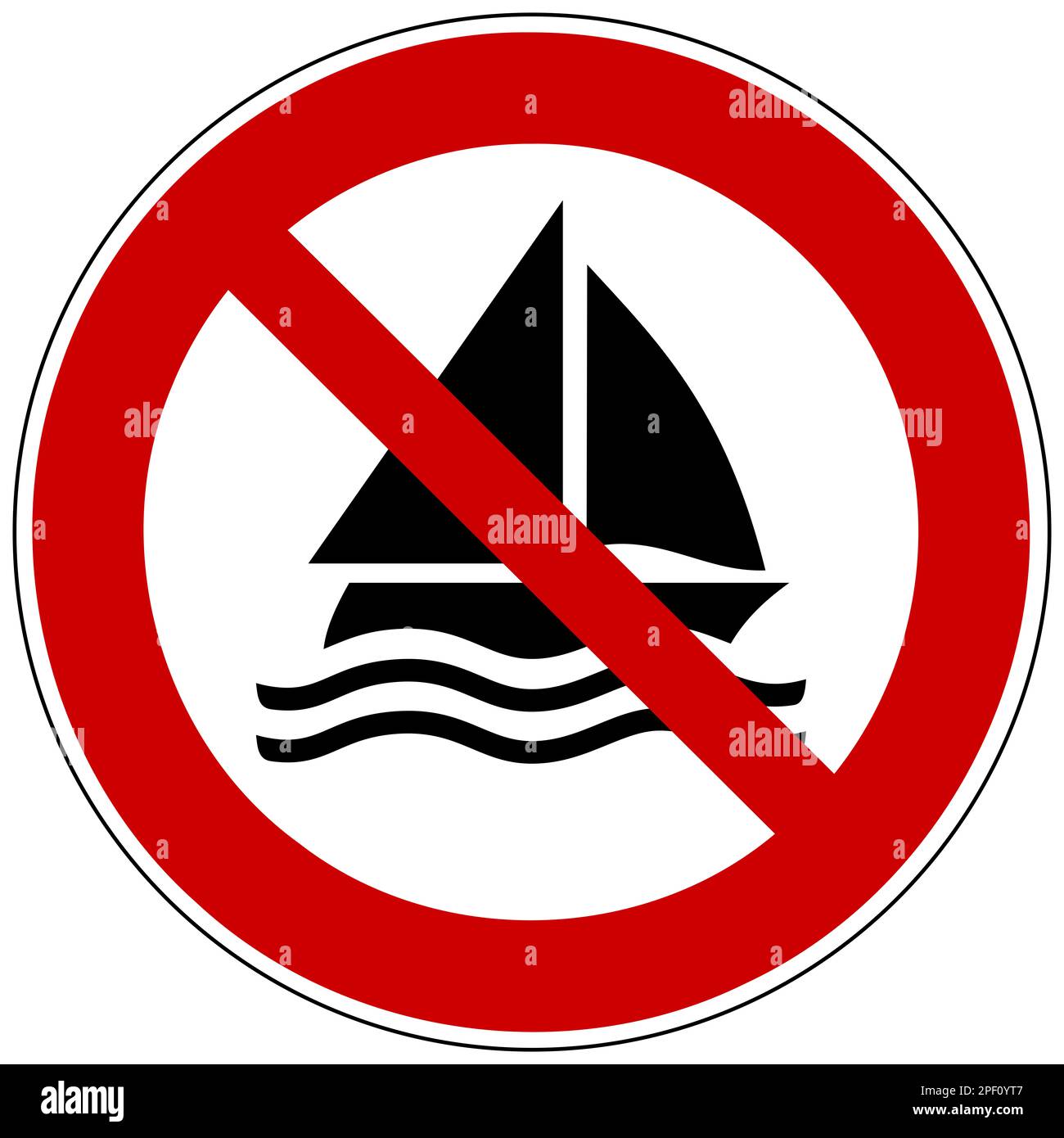 ISO 7010 no sailing sign Stock Photo - Alamy