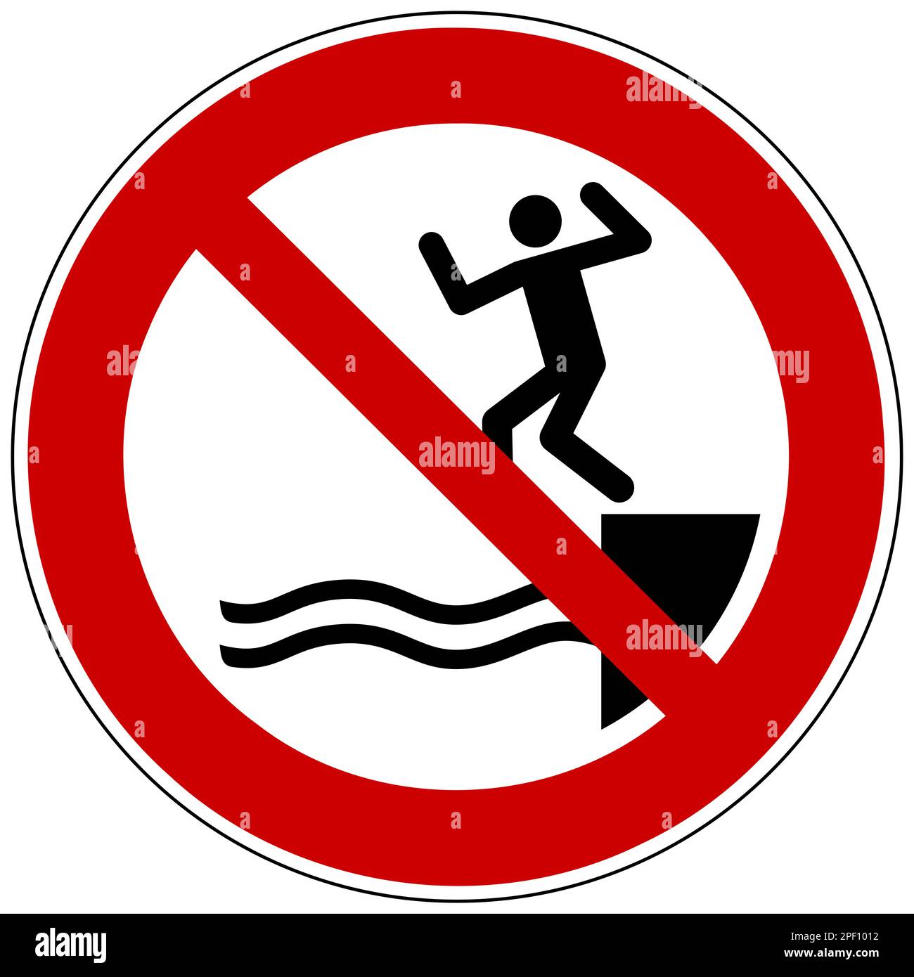 ISO 7010 no jumping into water sign Stock Photo - Alamy