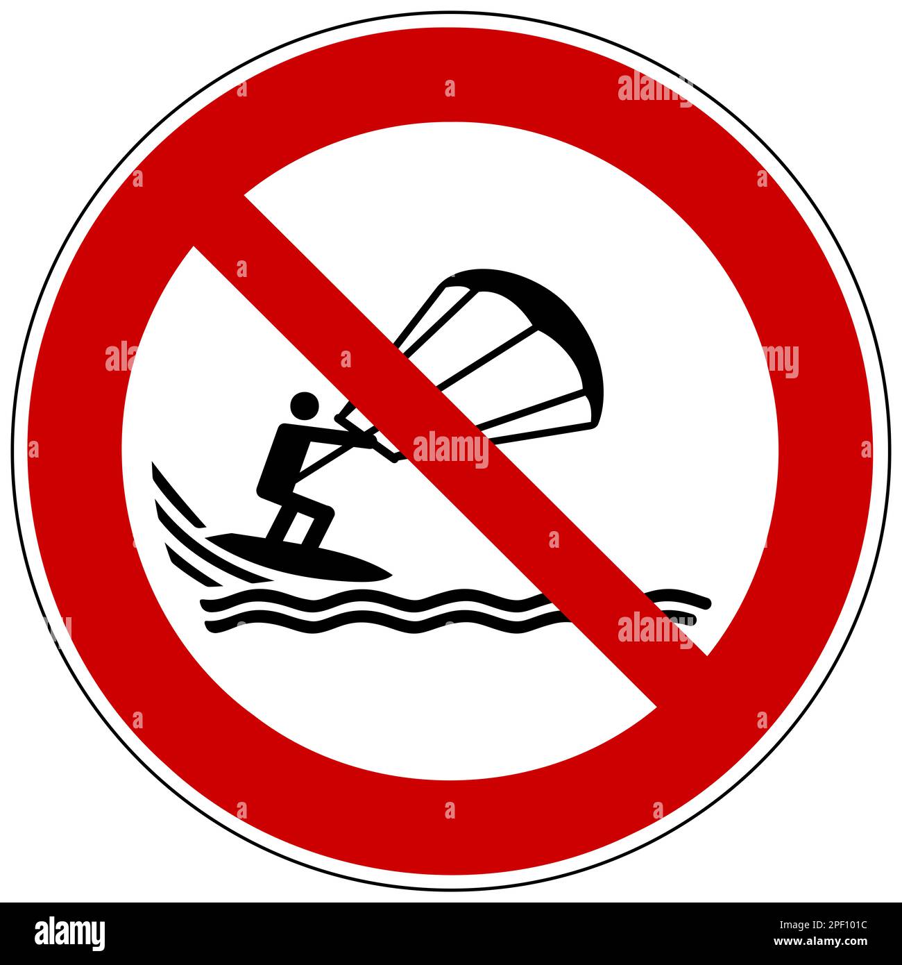 ISO 7010 no kite surfing sign Stock Photo - Alamy