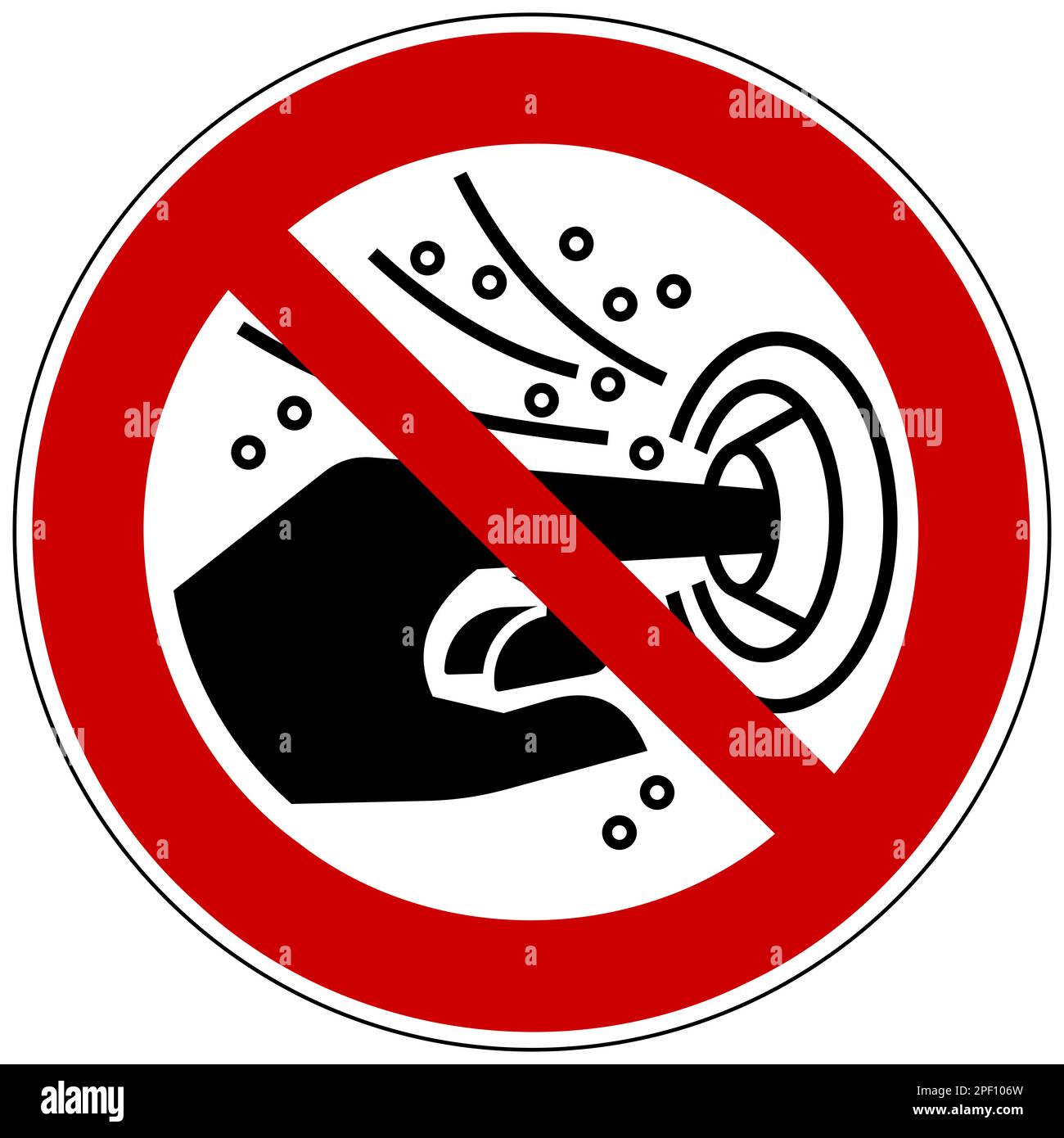 ISO 7010 do not put finger into the nozzle of a hydromassage sign Stock ...