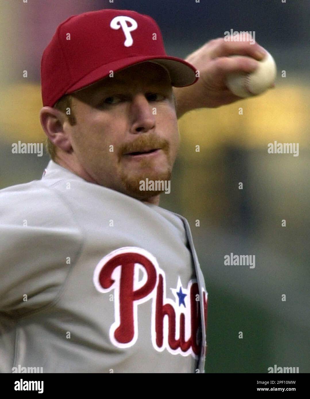 Philadelphia Phillies starting pitcher Randy Wolf throws in the first ...