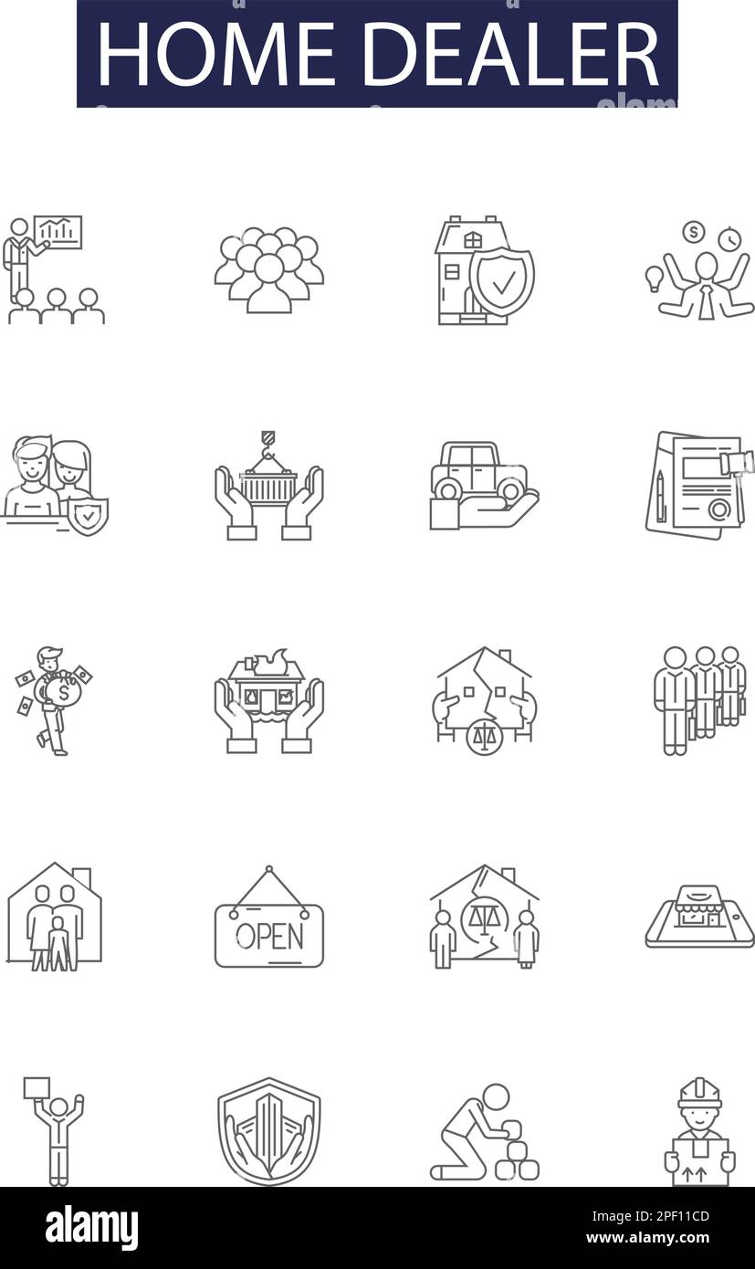 Home dealer line vector icons and signs. Realtor, Broker, Property ...