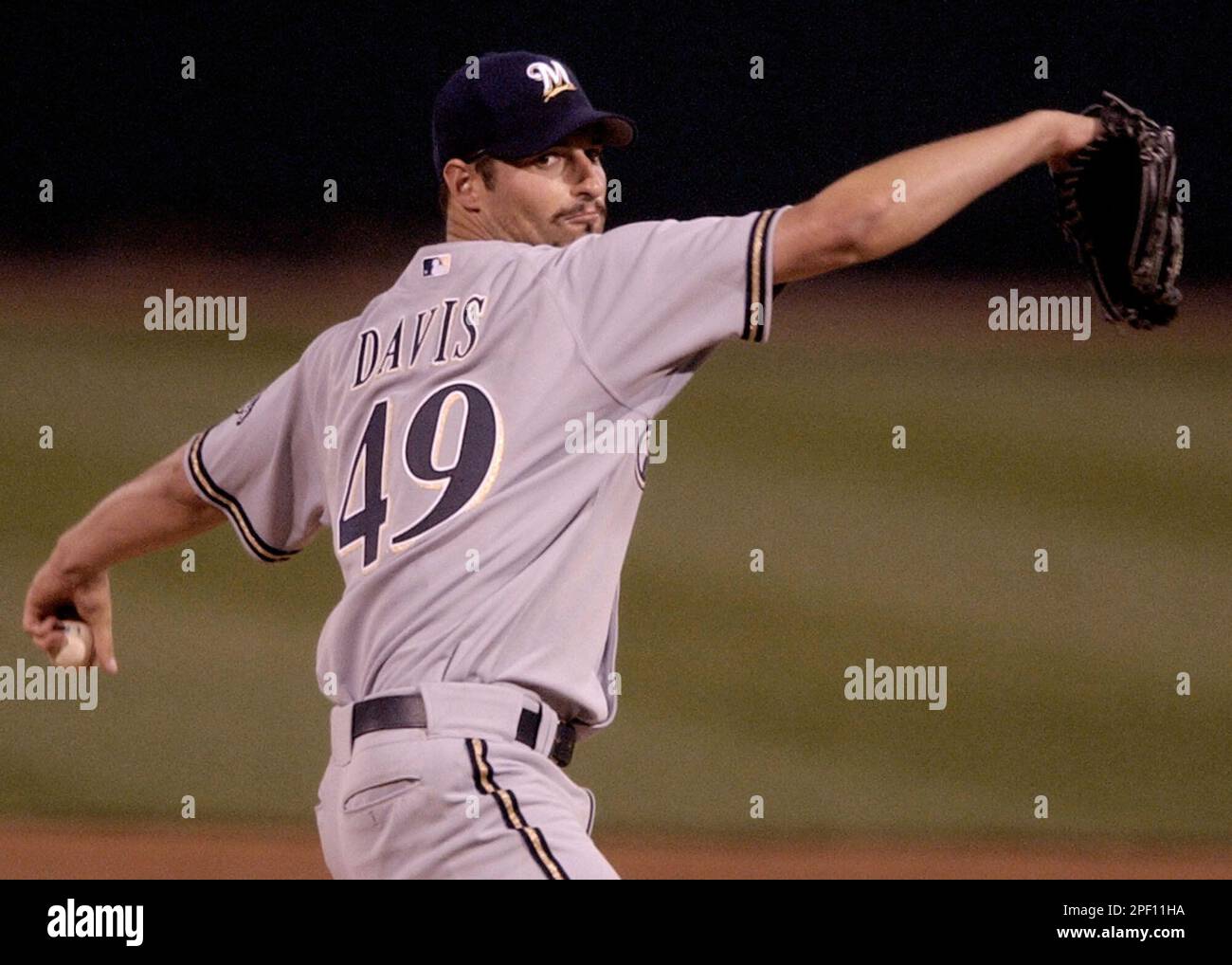 Milwaukee Brewers starting pitcher Doug Davis pitches during the second ...