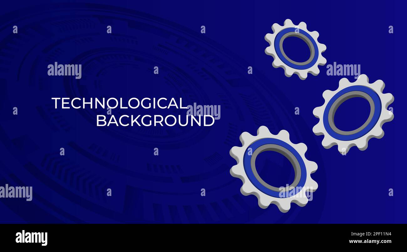 Bright metallic technological background with gears, gear, nut and ...