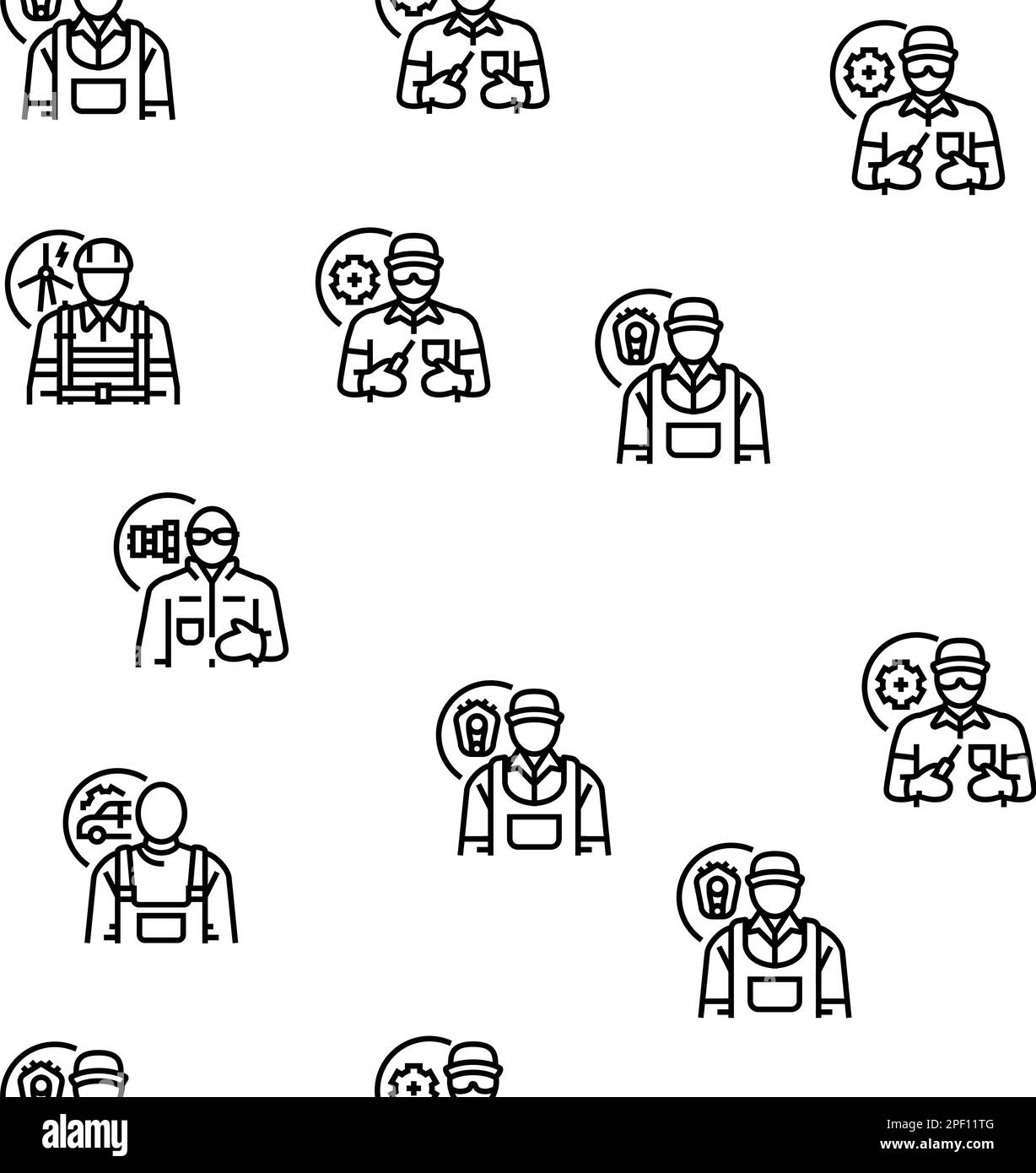 repair worker engineer man vector seamless pattern Stock Vector Image ...