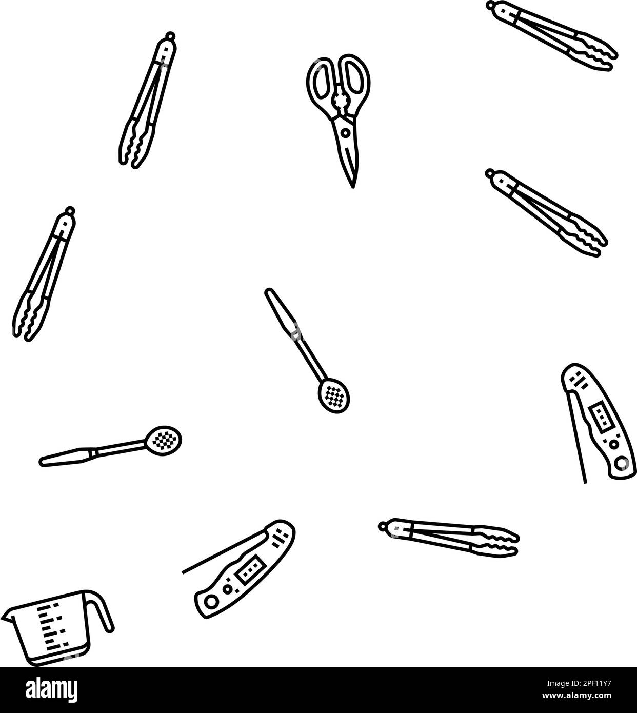 cookware kitchen cooking food vector seamless pattern Stock Vector Image & Art - Alamy