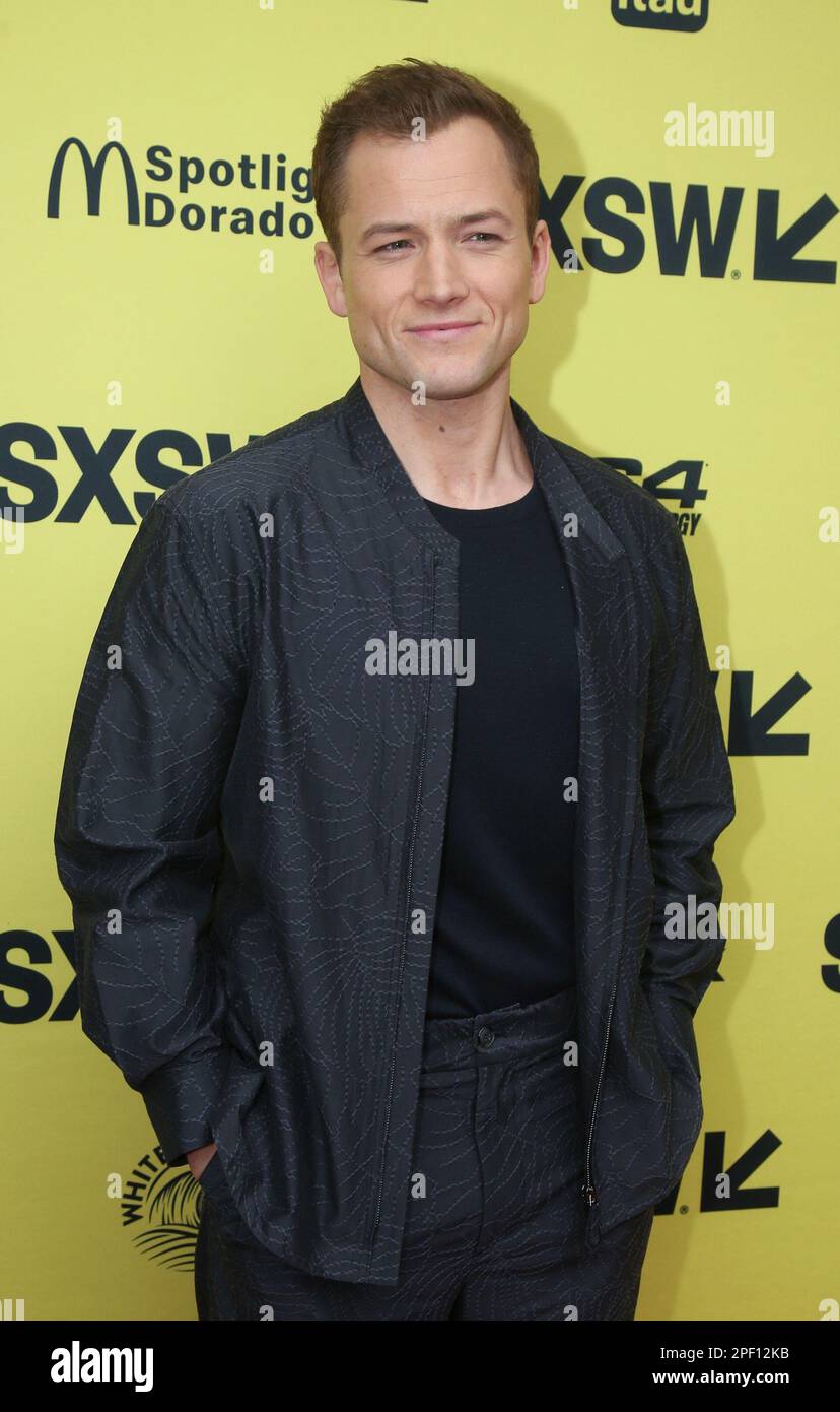 Taron Egerton arrives for the "Tetris" world premiere during the South ...