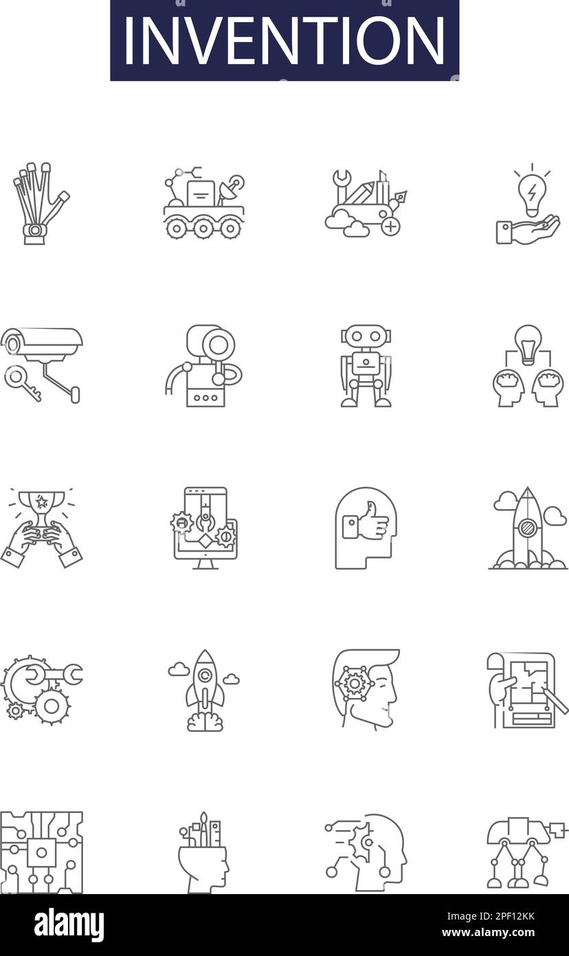 Invention line vector icons and signs. Invent, Design, Create, Imagine ... Invention line vector icons and signs. Invent, Design, Create, Imagine ...
