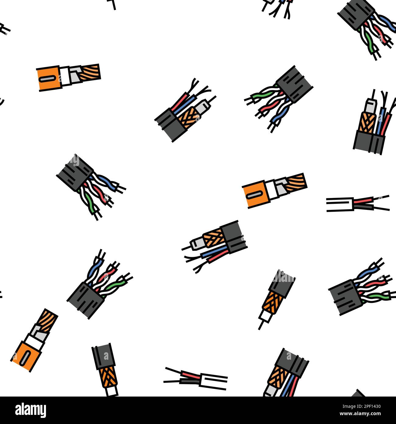 wire cable technology connection vector seamless pattern Stock Vector ...