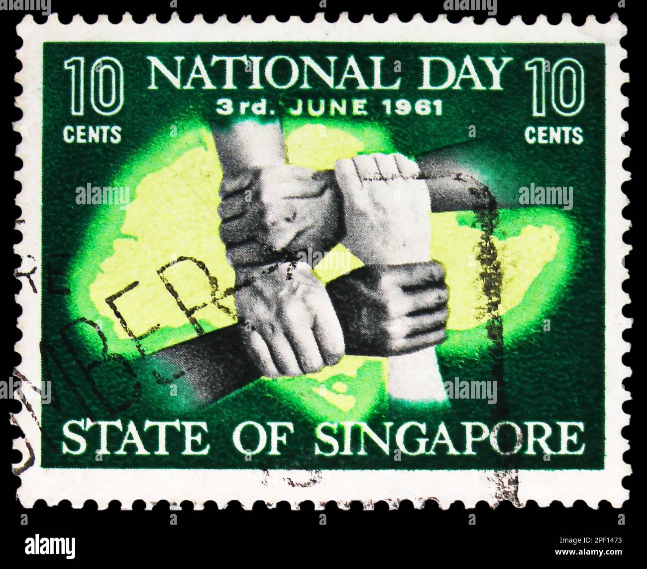 MOSCOW, RUSSIA - FEBRUARY 17, 2023: Postage stamp printed in Singapore ...