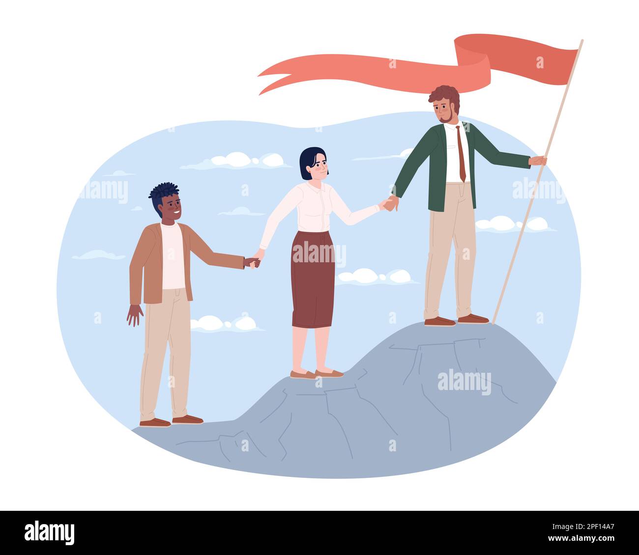 Leadership in project management flat concept vector spot illustration ...