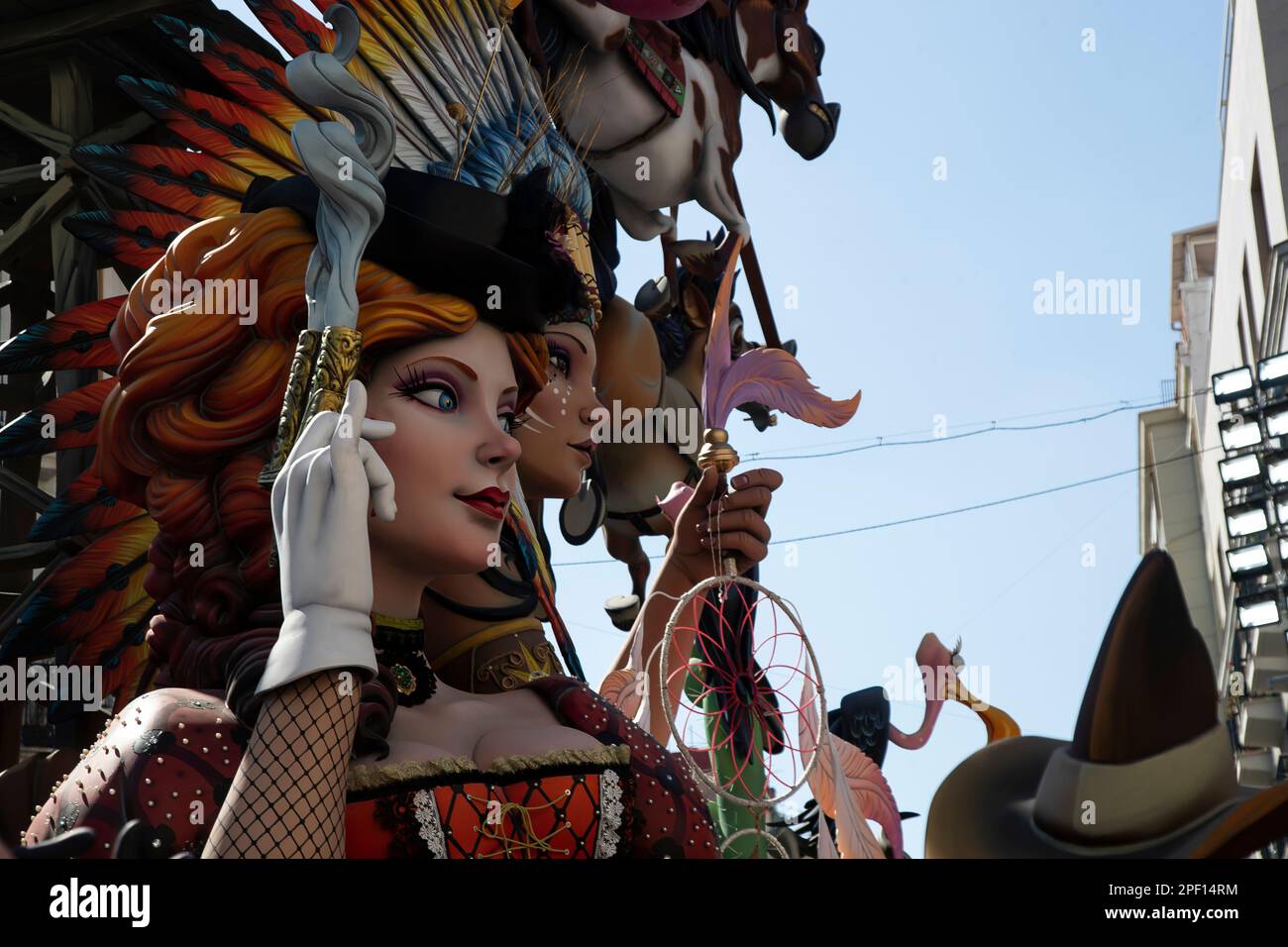 Valencia, Spain, March 16, 2023. This photograph shows a 'falla' (a ...