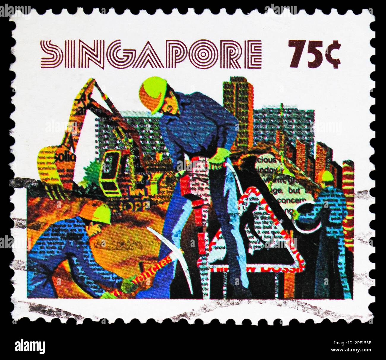 MOSCOW, RUSSIA - FEBRUARY 17, 2023: Postage stamp printed in Singapore ...