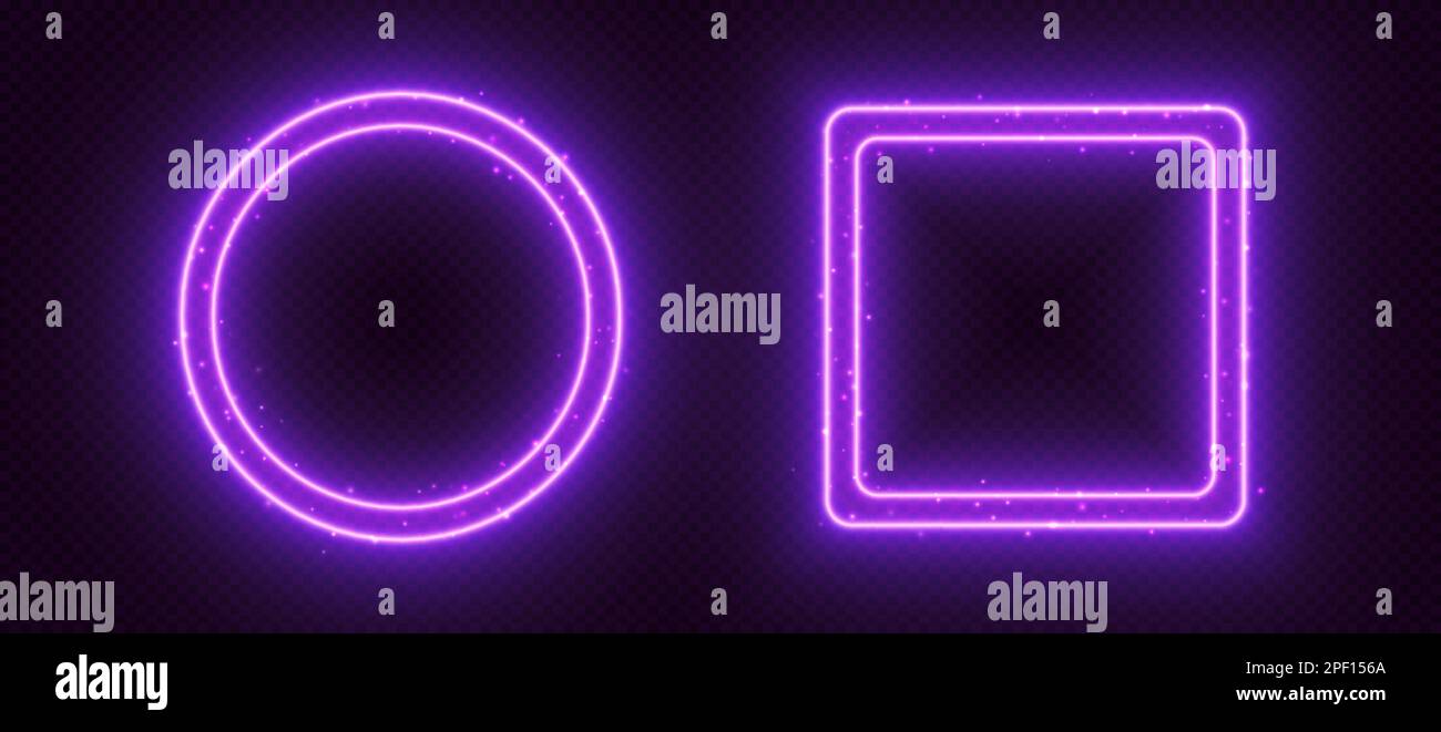 Neon frames, glowing borders with sparkles, purple led circle and ...