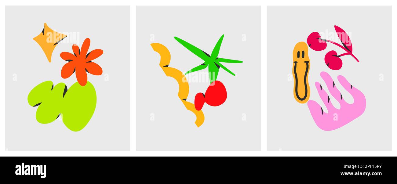 Hand drawn vector abstract simple contemporary set of creative ...