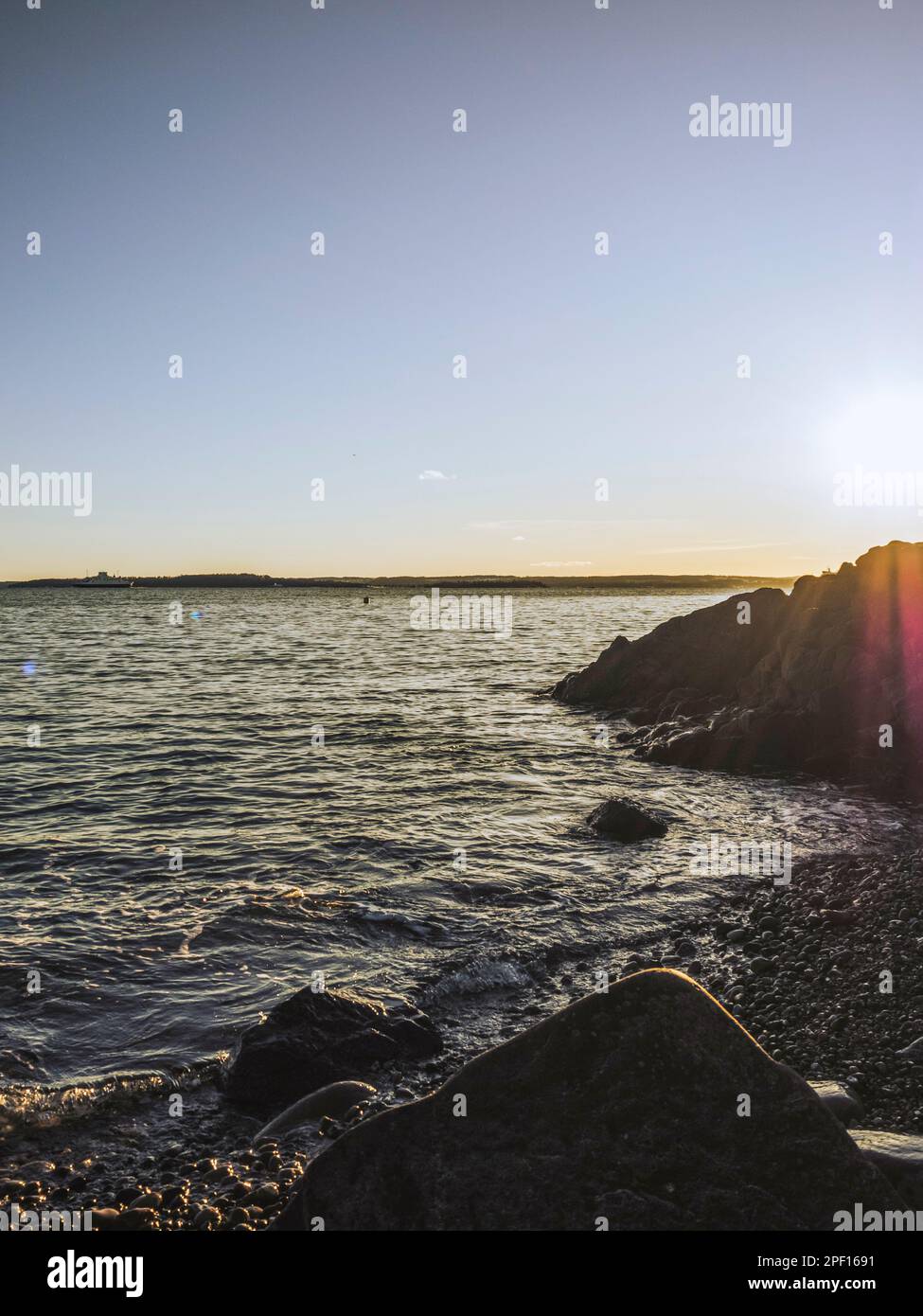 Landscape photo of sunset view in Norway. Sunny winterseason Stock ...