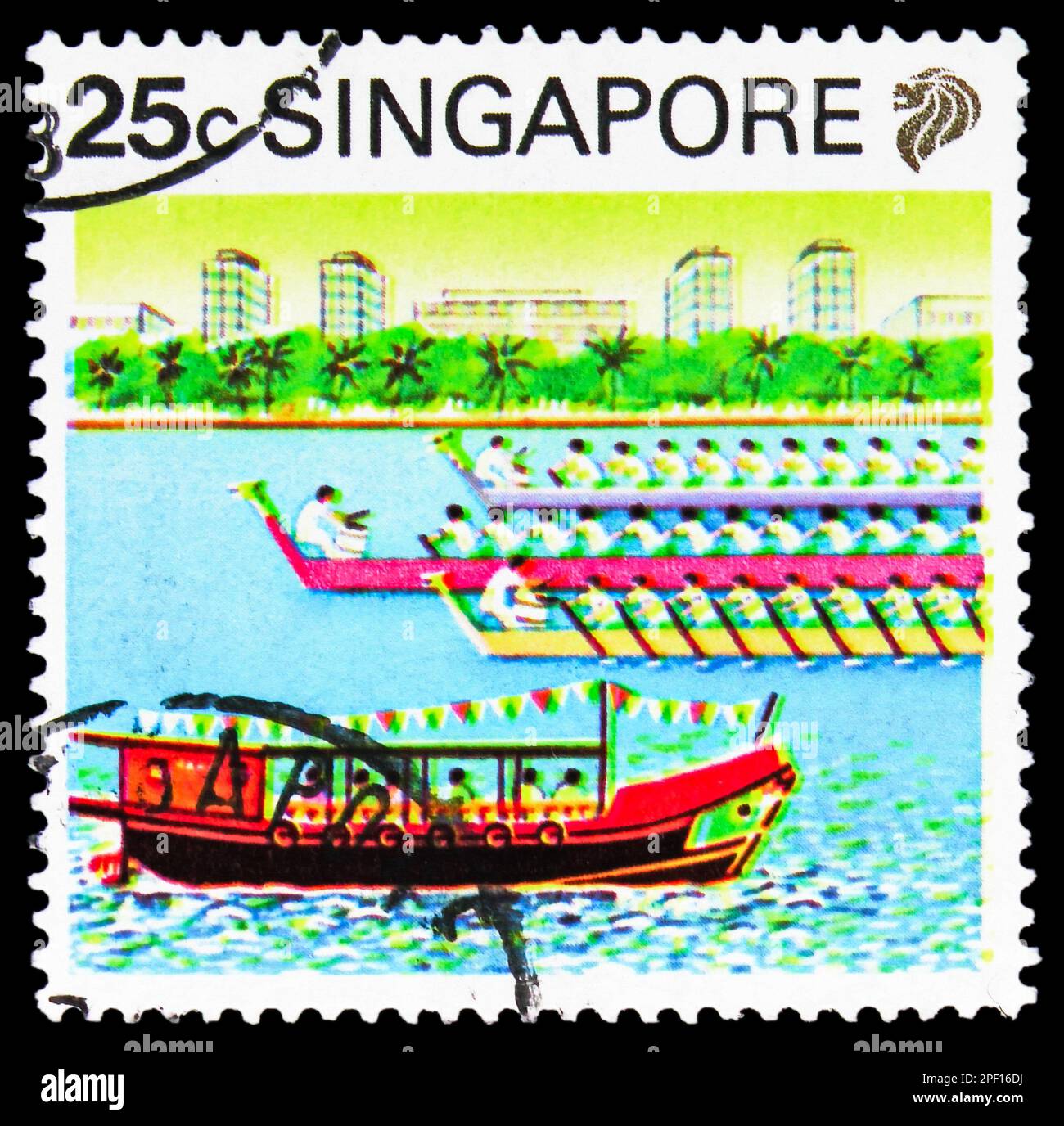 MOSCOW, RUSSIA - FEBRUARY 17, 2023: Postage stamp printed in Singapore ...