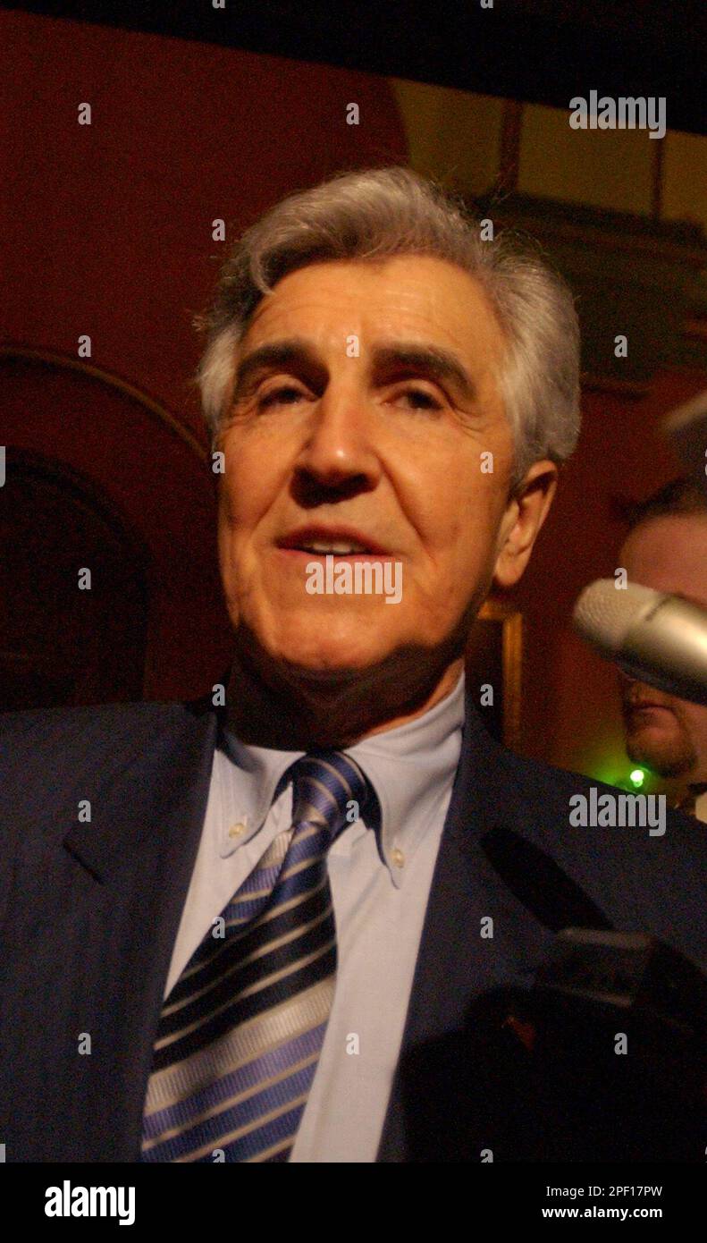 New York State Senate Majority Leader Joseph Bruno talks to reporters ...