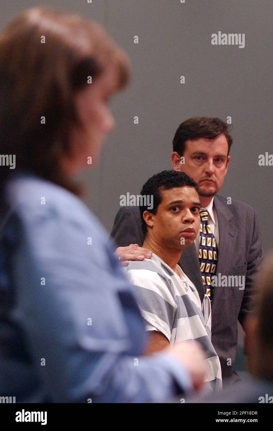 David Valken-Leduc, accompanied by his defense attorney Aric Cramer ...